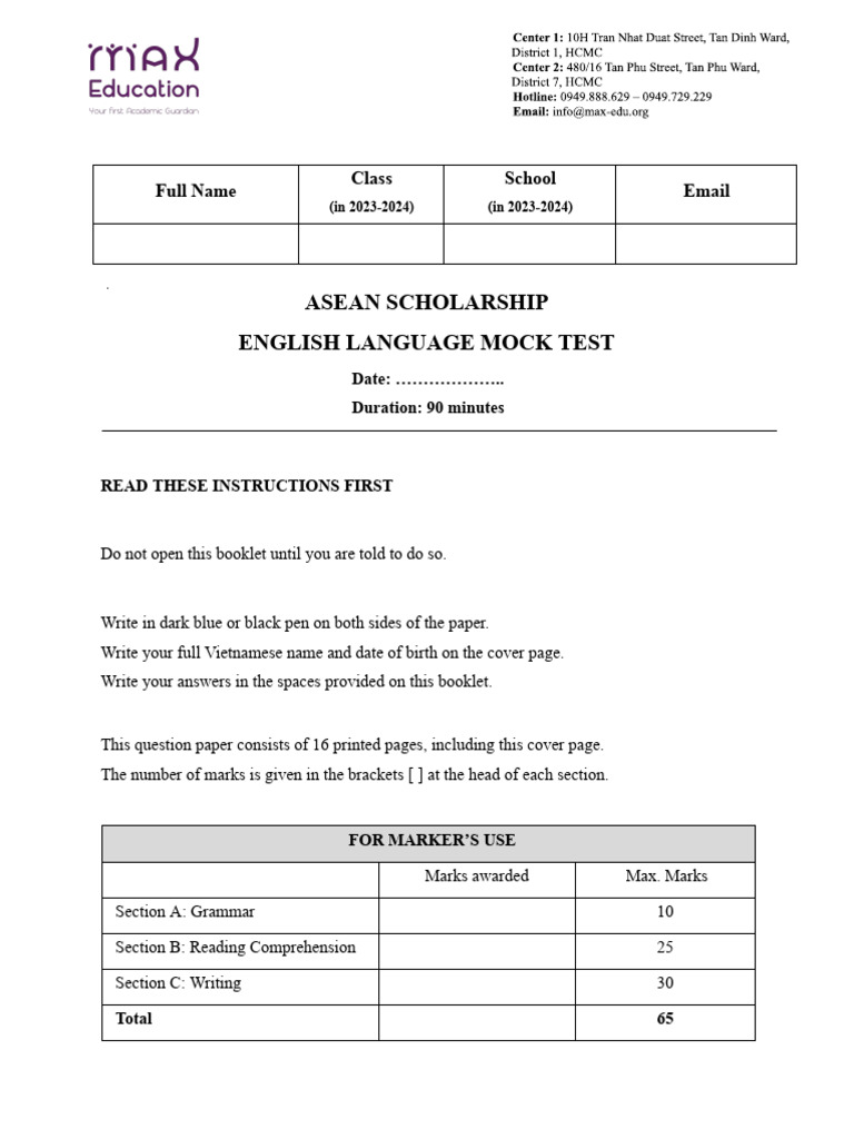 English Language - ASEAN Mock Test 02_2024 (2) | PDF | Grammar ... English Language - ASEAN Mock Test 02_2024 (2) | PDF | Grammar ...