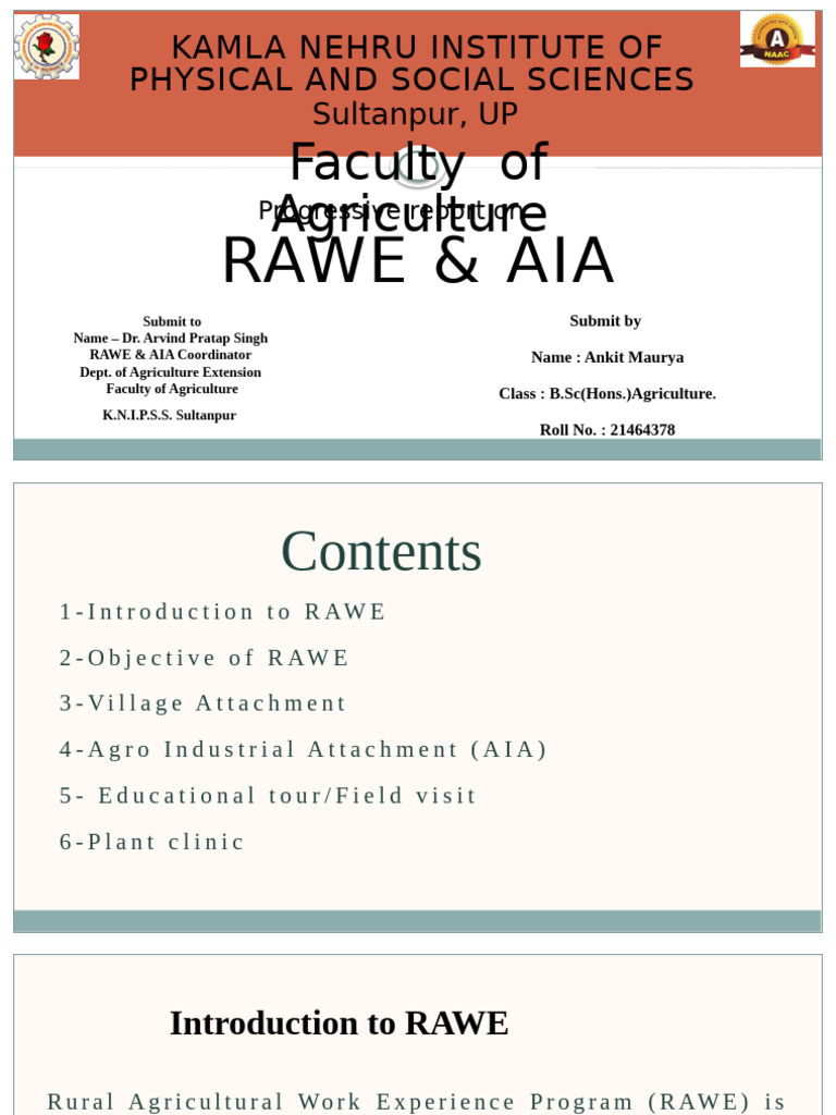 RAWE Program Report: Agriculture Insights | PDF | Fertilizer | Soil