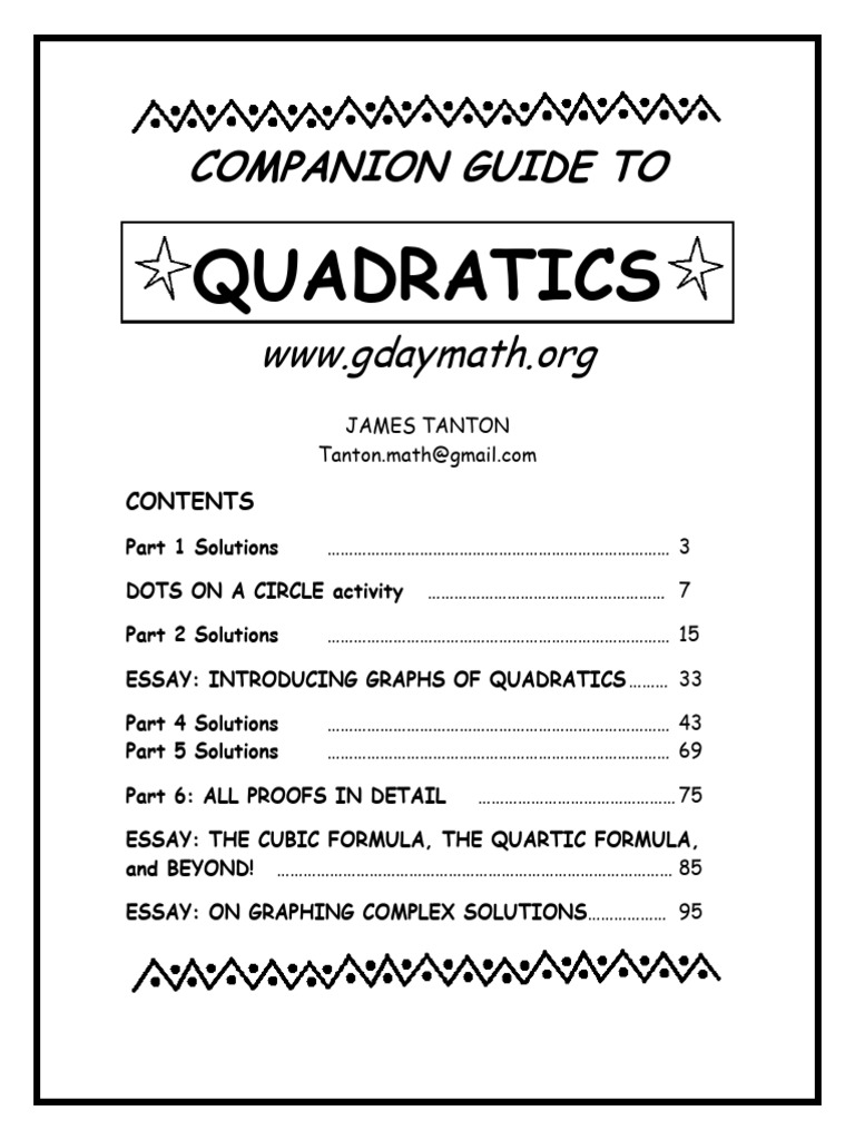 Companion Guide To Quadratics | PDF