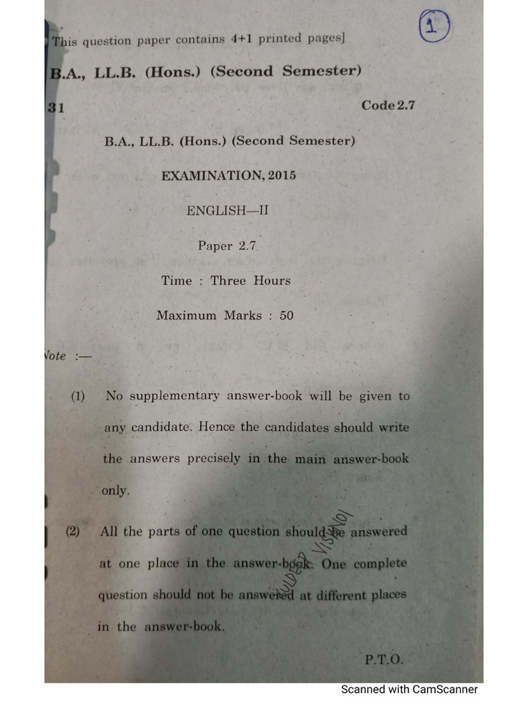 2nd Sem. Paper | PDF