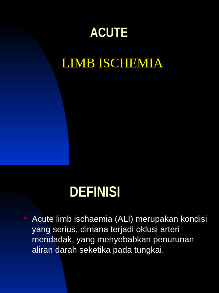 Acute Limb Ischemik Mura | PDF | Ischemia | Vascular Diseases