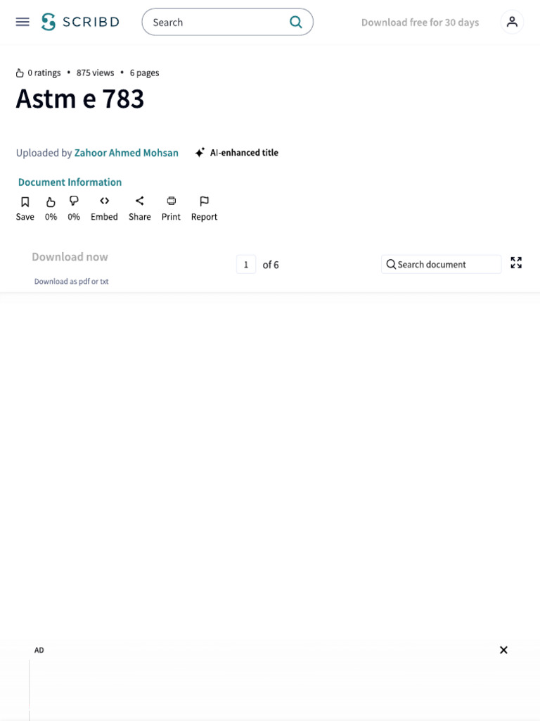 Astm e 783 - PDF - Pressure - Flow Measurement | PDF
