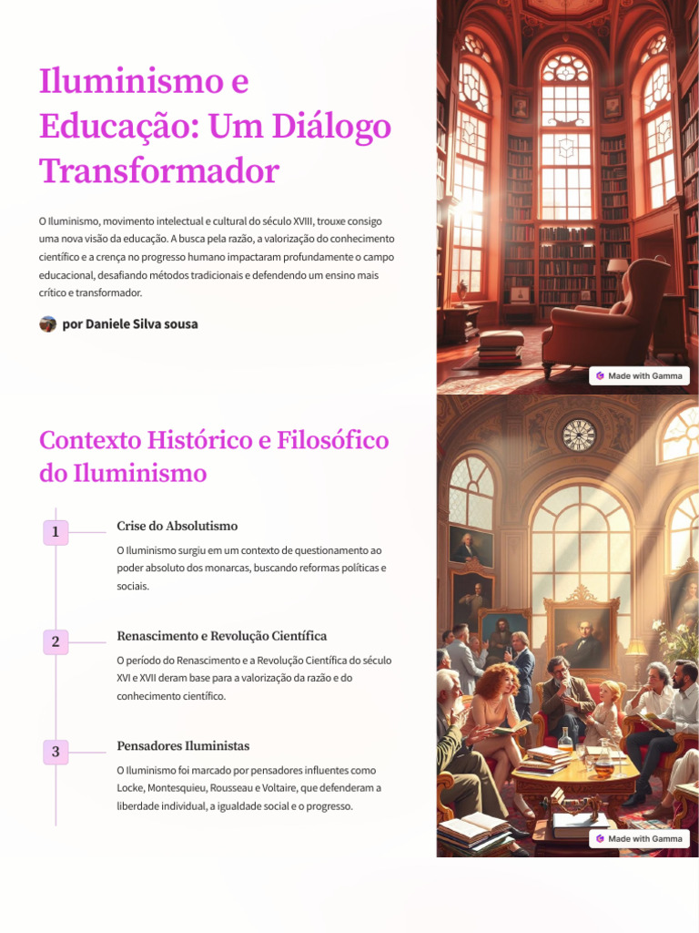 Iluminismo e Educacao Um Dialogo Transformador | PDF | Iluminismo | Science