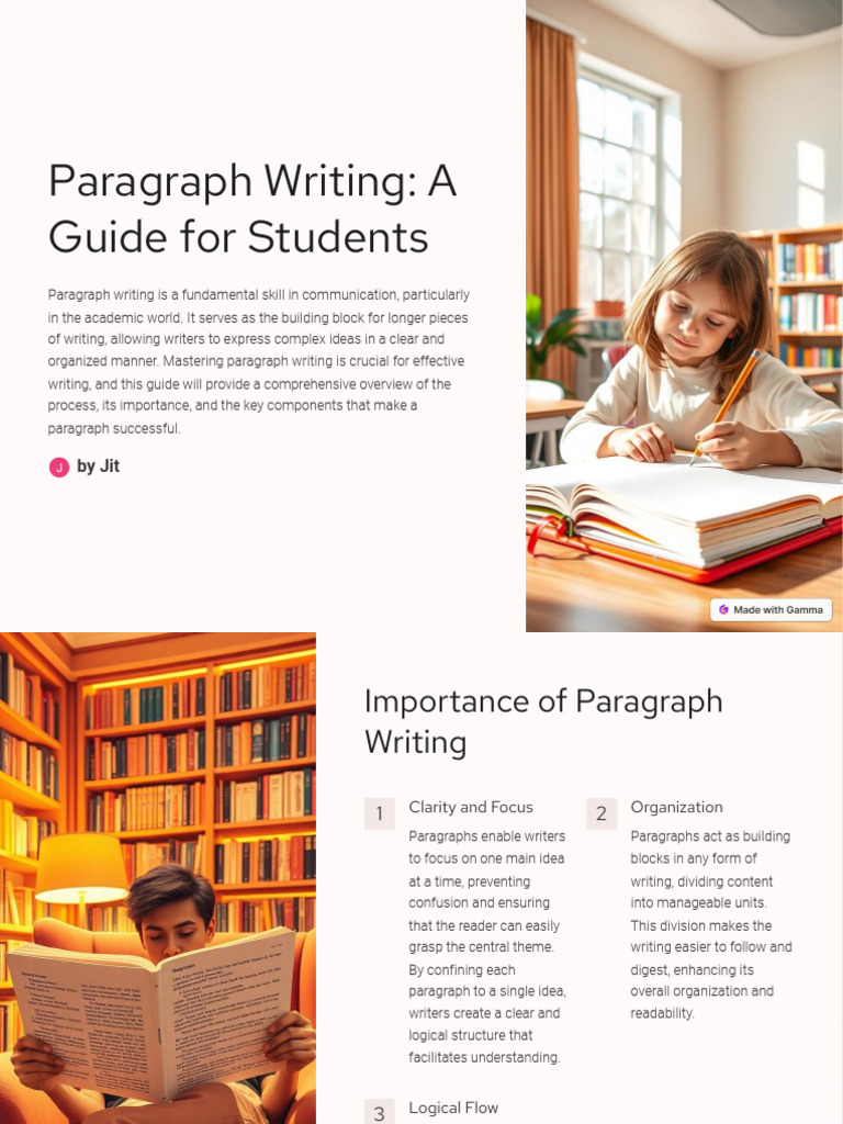 Paragraph Writing A Guide For Students | PDF | Sentence (Linguistics ...