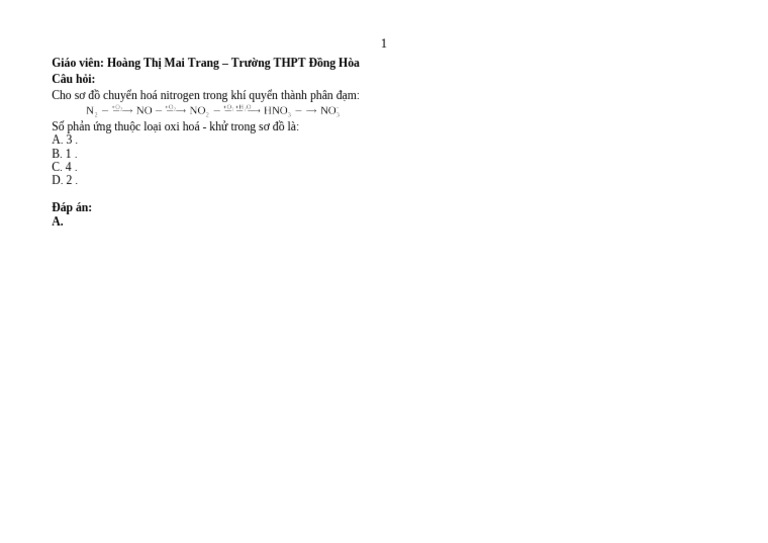 Hoa Hoc - Phan - 1 - Cau 6 - 3 | PDF