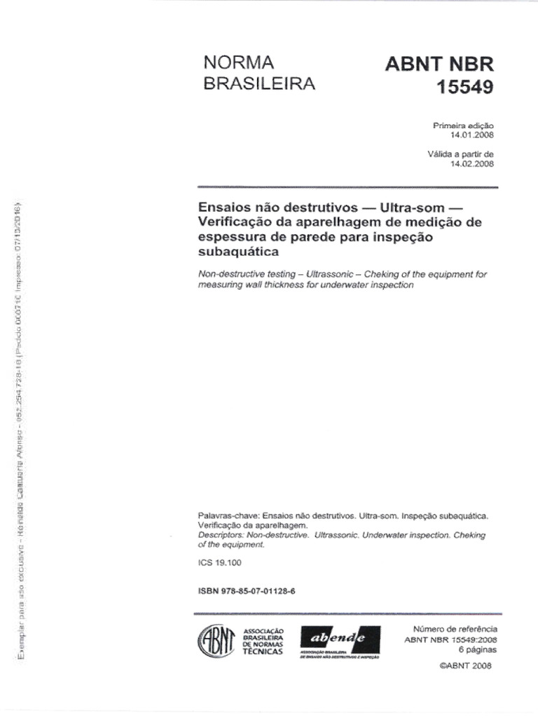 Abnt NBR 15549 - 2008 | PDF
