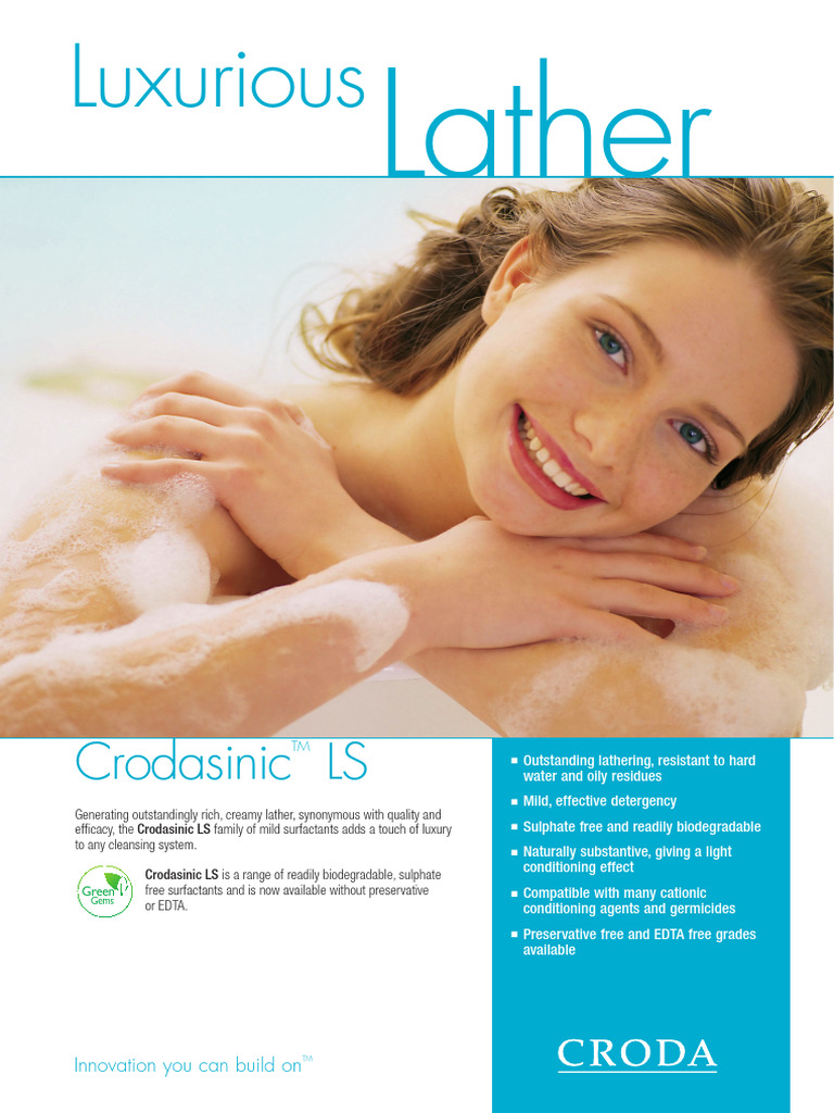 Crodasinic LS | PDF | Shampoo | Surfactant