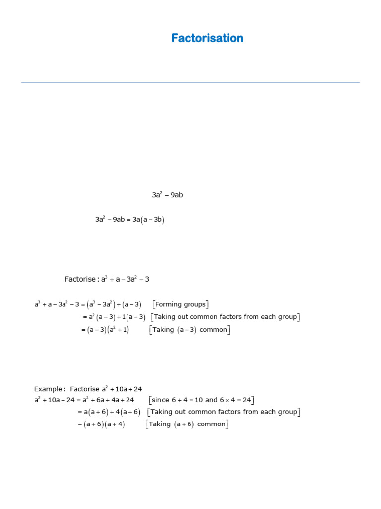 Factorisation | PDF