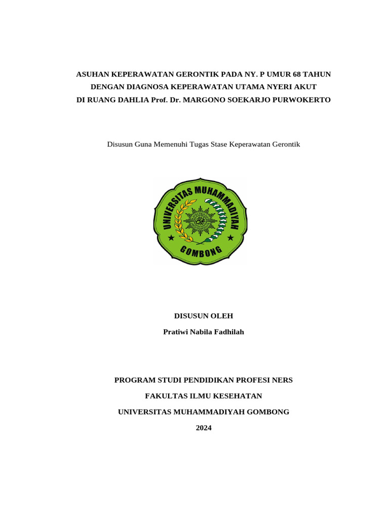 Askep Gerontik - Ruang Dahlia | PDF | Pengembangan Diri | Kesehatan Holistik