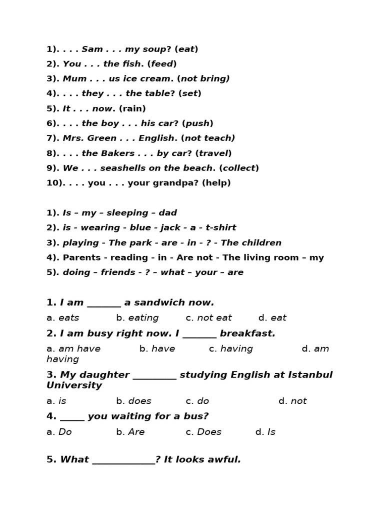 Soal Present Continuous | PDF