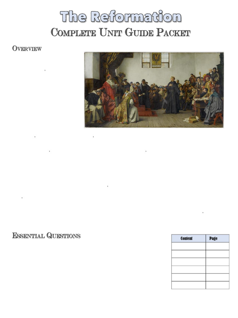Introduction To The Reformation | PDF | Martin Luther | Protestantism