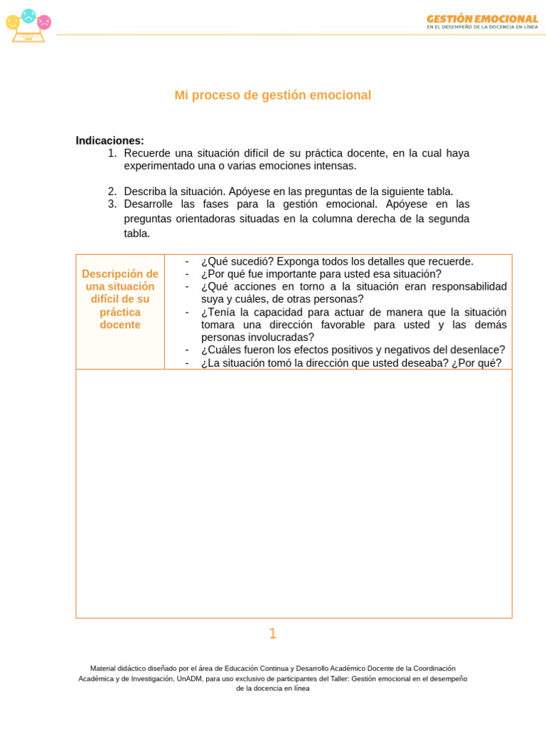 Proceso Gestion Emocional | PDF | Las emociones | Maestros