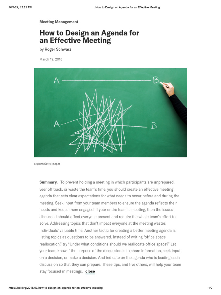 How To Design An Agenda For An Effective Meeting | PDF | Consensus ...