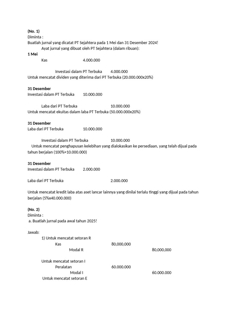 Tugas 1 Akutansi Keuangan Lanjutan 1 | PDF