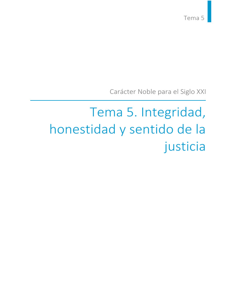Tema 5. Carácter Noble para El Siglo XXI | PDF | Justicia | Crimen y ...