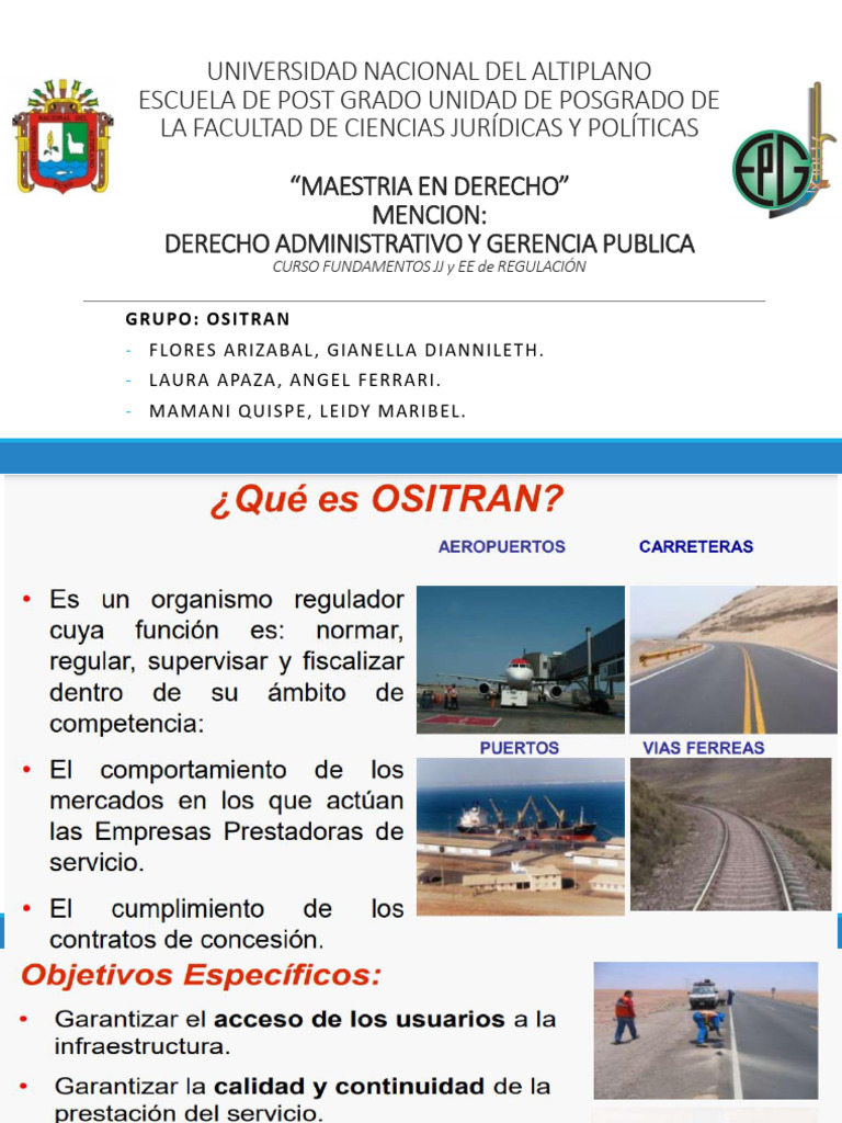 Grupo Ositran | PDF | Regulación | Protección al Consumidor