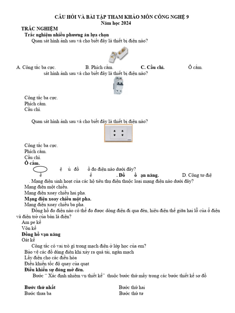 CN9 -GKI- BÀI TẬP THAM KHẢO | PDF