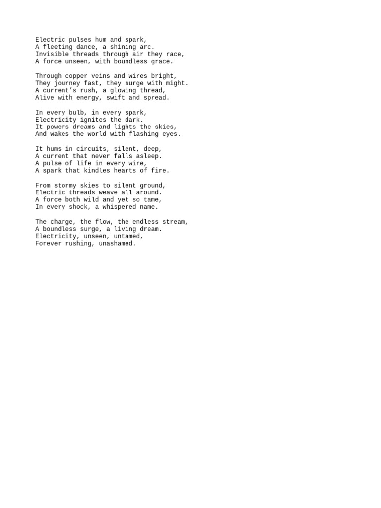 Electricity | PDF | Poetry