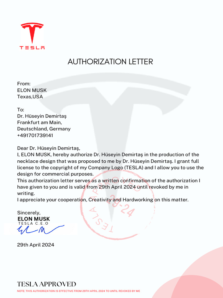 TESLA Authorization - 20240430 - 030422 - 0000 | PDF