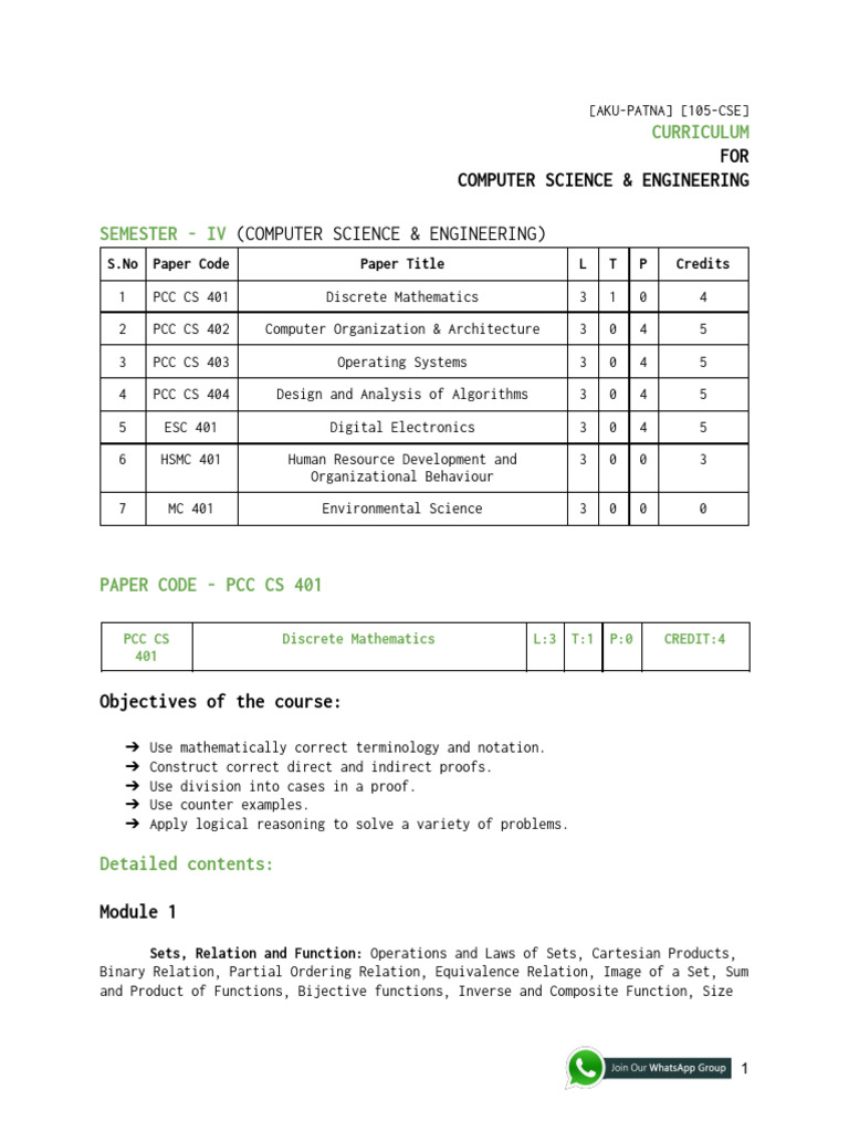 Semester IV Computer Science Curriculum | PDF | Process (Computing ...