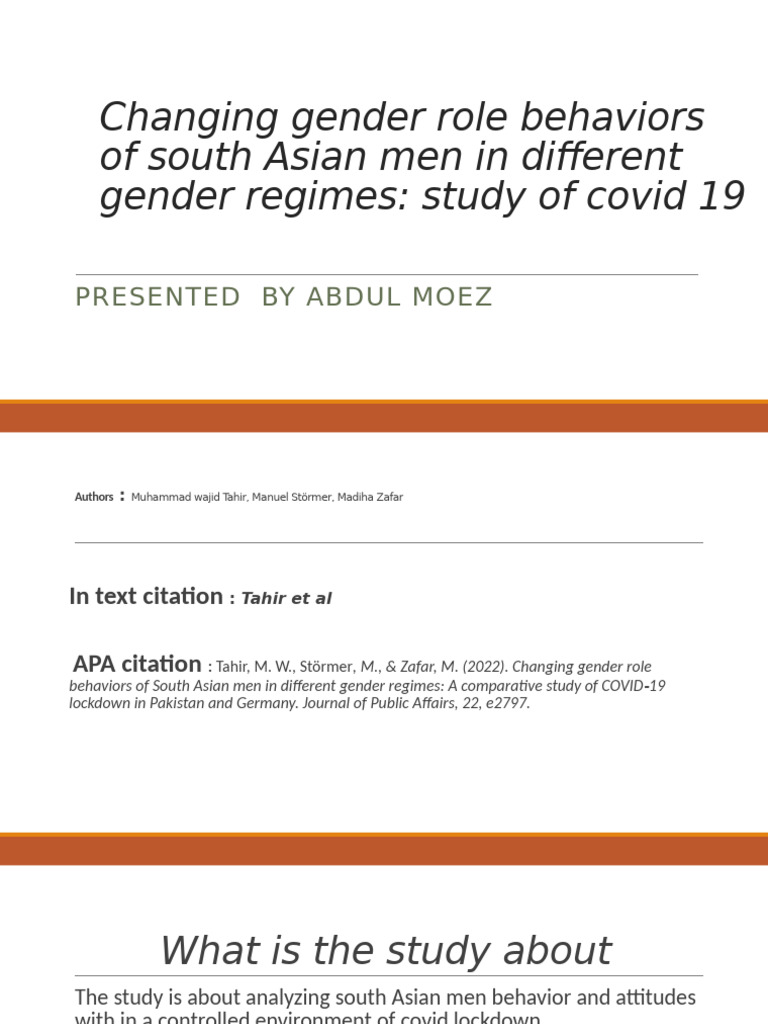 Changing Gender Role Behaviors of South Asian Men | PDF