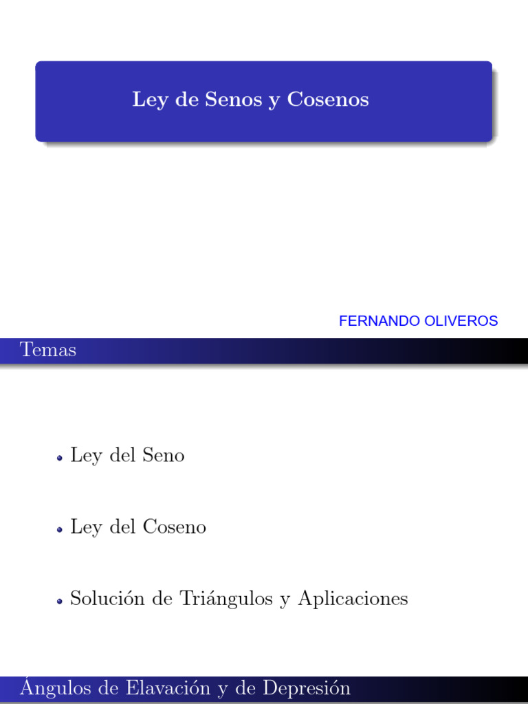 Trigonometría: Leyes de Seno y Coseno | PDF | Funciones trigonométricas ...