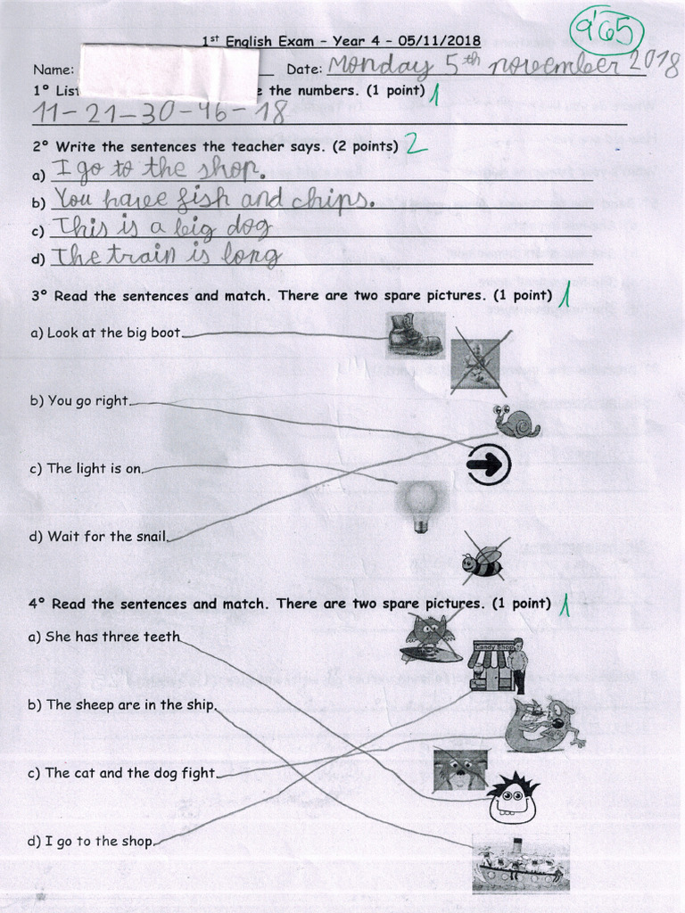 1 Exam Year 4 Corrected | PDF