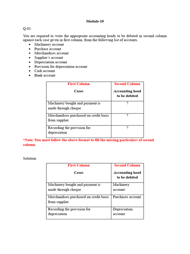 Sample Practice Questions Module 10 To Module 18 Pdf Debits And Credits Expense