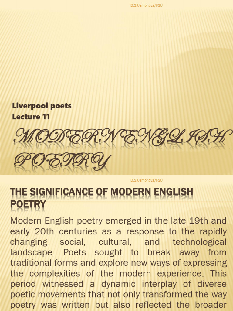 Modern English Poetry | PDF | Beat Generation | Poetry