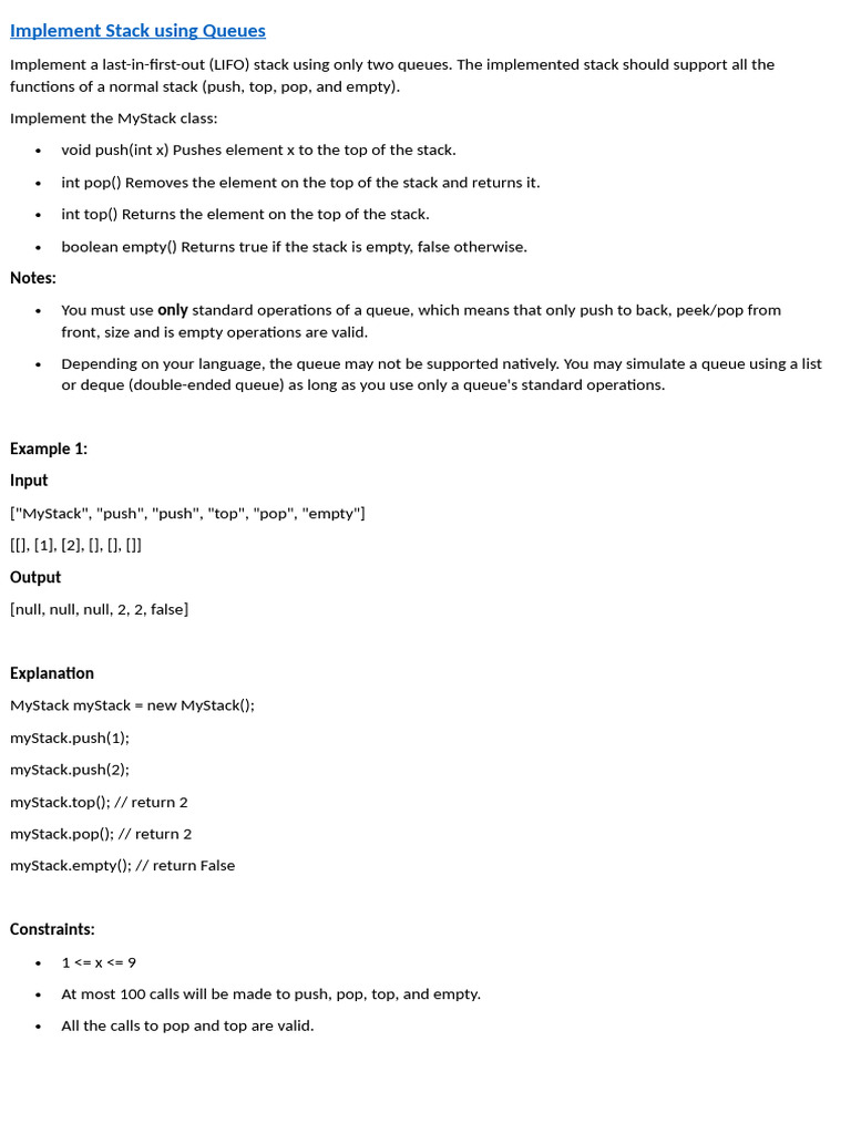 Stacks and Queues | PDF | Queue (Abstract Data Type) | Formal Methods