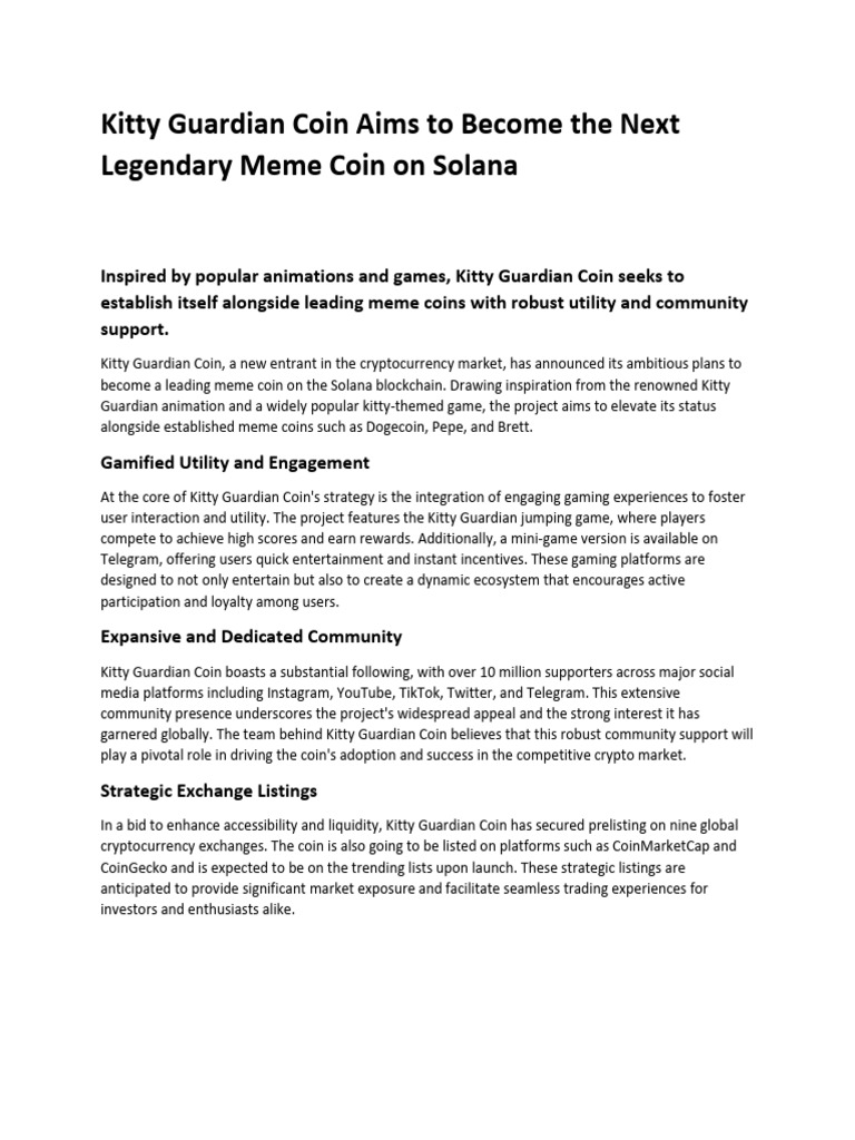 Kitty Guardian Article | PDF | Cryptocurrency | Economies