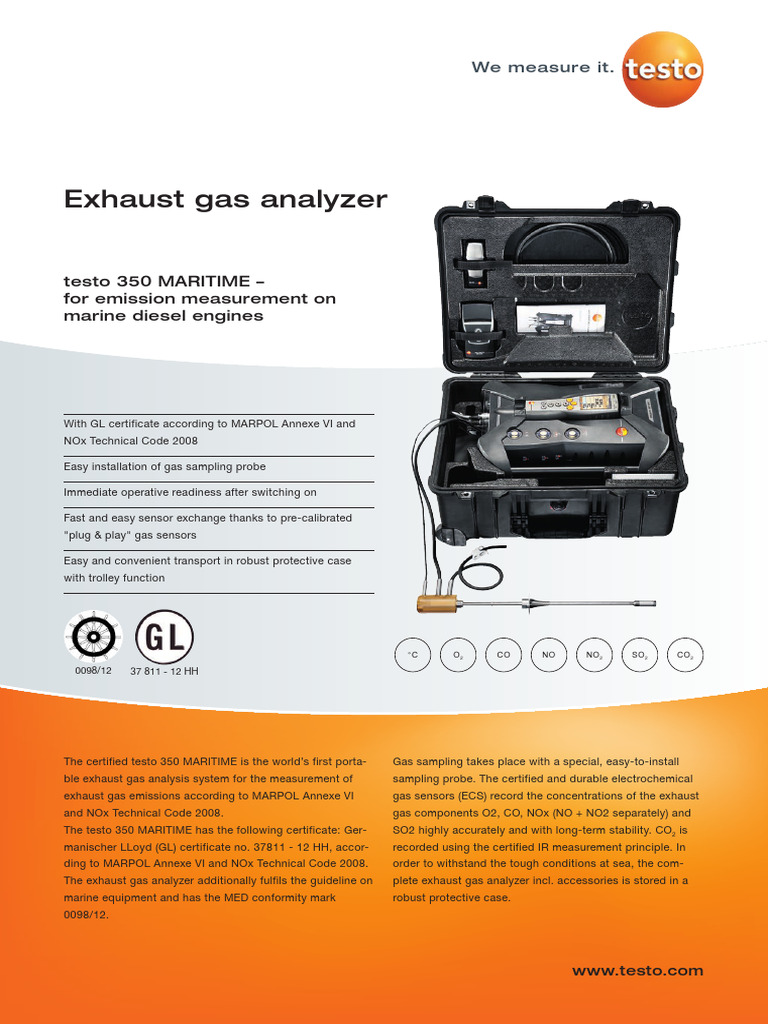 Testo 350 MARITIME 0981 5794 | PDF | Exhaust Gas