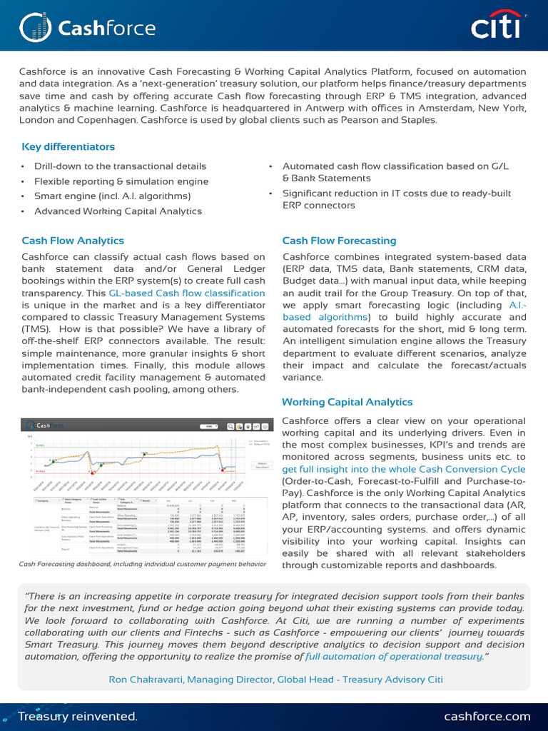 Cashforce Citi Introduction | PDF | Analytics | Enterprise Resource Planning