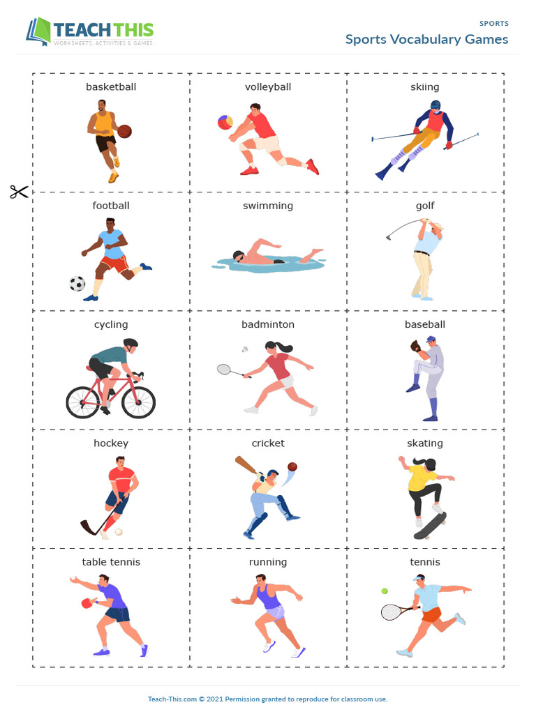 Sports Vocabulary Games | PDF