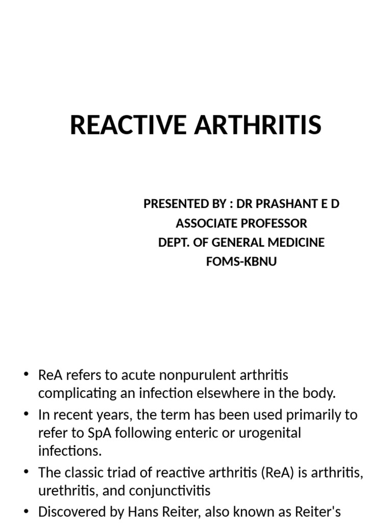 Reactive Arthritis | PDF | Medical Specialties | Diseases And Disorders