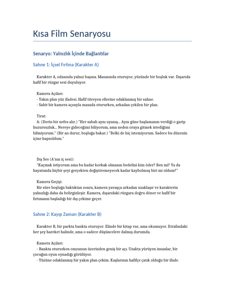 Kisa Film Senaryosu | PDF