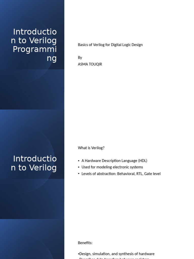 Introduction To Verilog Programming | PDF | Logic Synthesis | Logic Gate