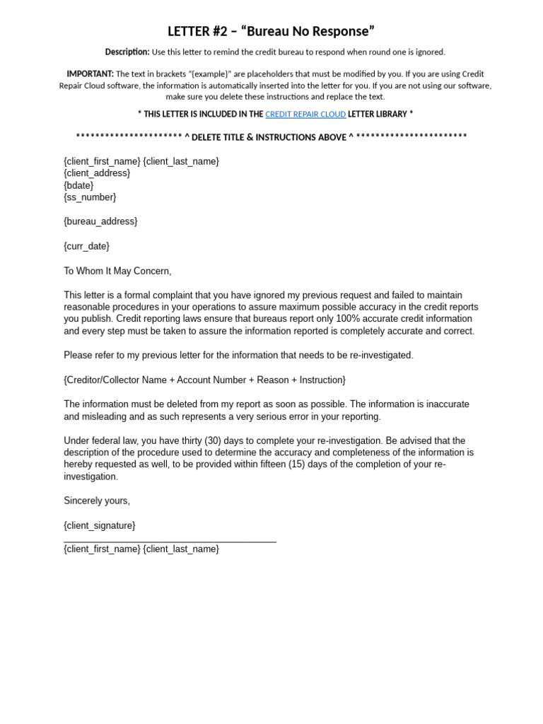 Letter 2 - Bureau No Response | PDF