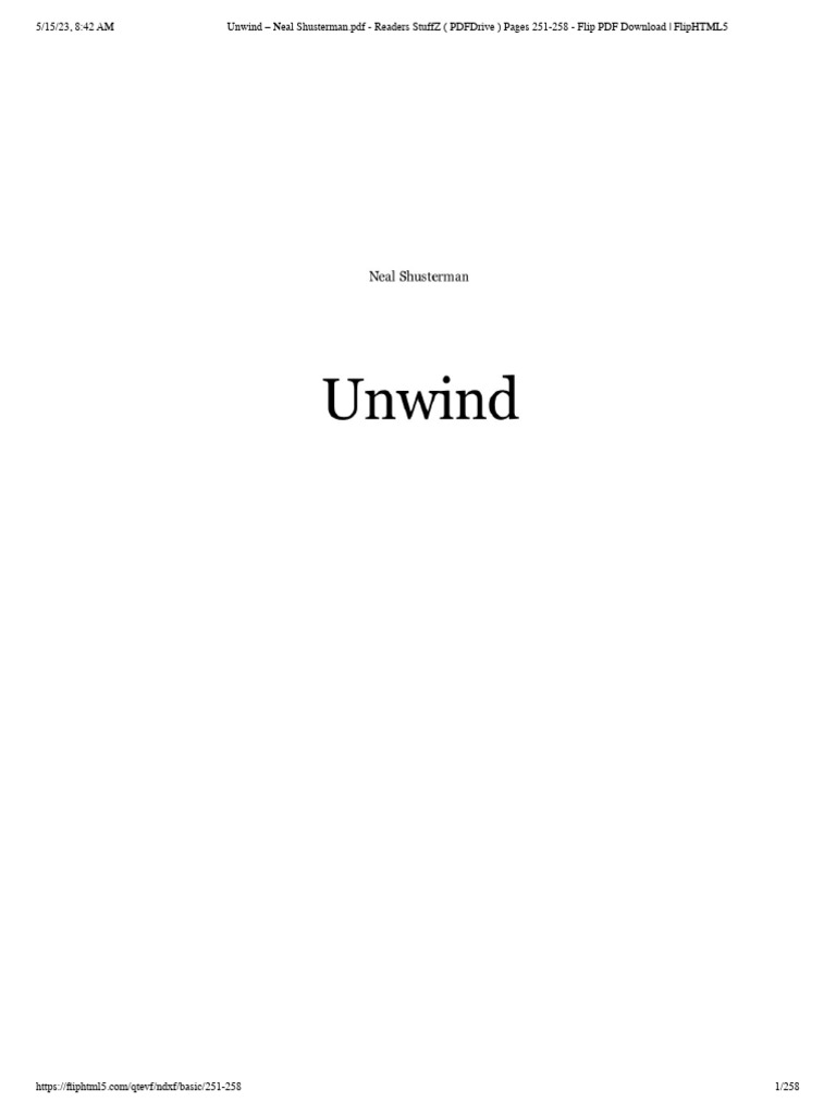 Unwind Â Neal Shusterman | PDF | Publishing | Typography