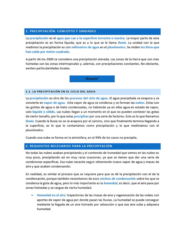 Tema 4 | PDF | Precipitación | Vapor de agua