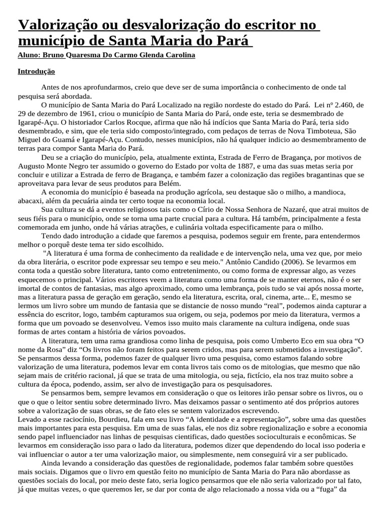 TCC LETRAS 2021 Alunos Bruno Quaresma e Glenda C. Oliveira | PDF | Livros | Economia