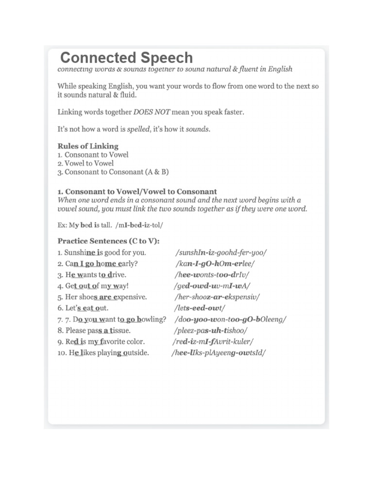 Connected Speech | PDF