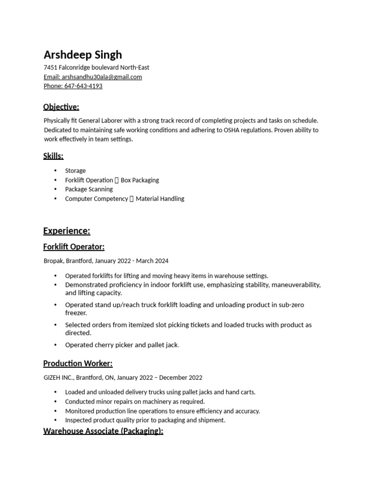 Arshdeep Resume (1) 2 | PDF | Business | Technology & Engineering