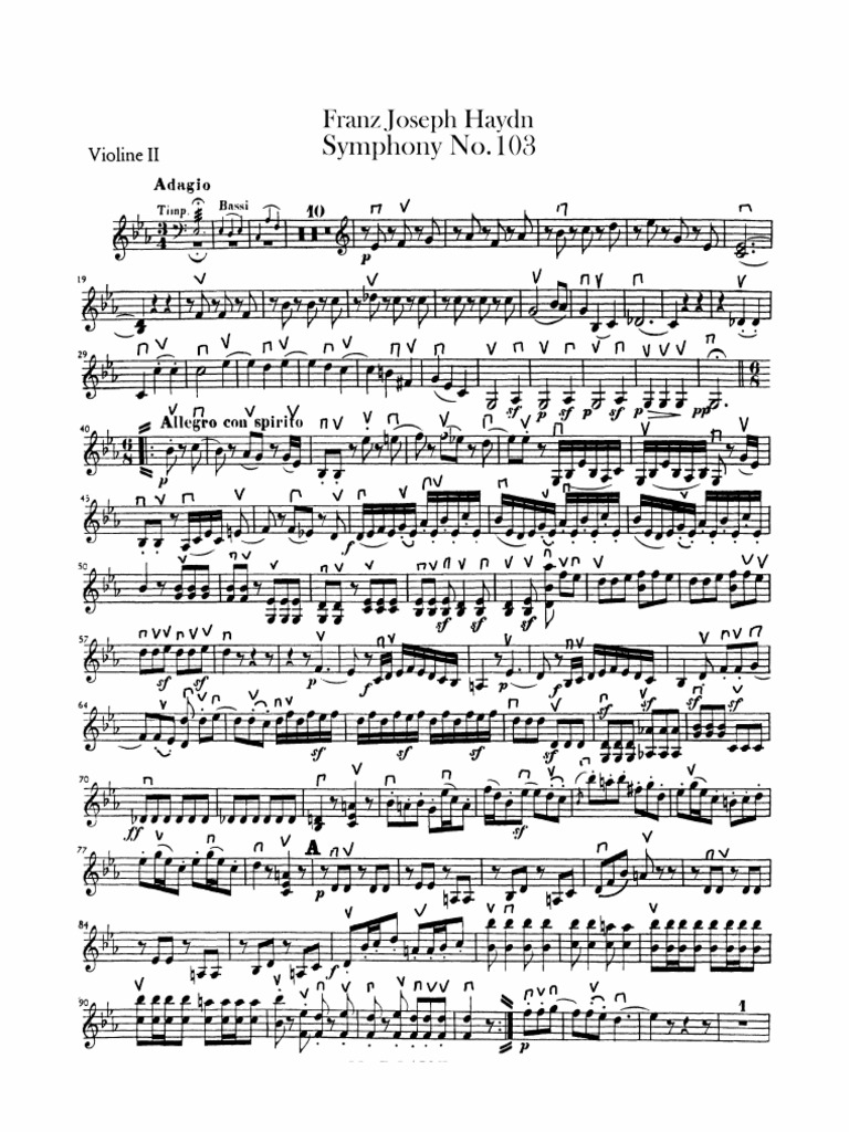 Sinfonía 103 Haydn V2 | PDF