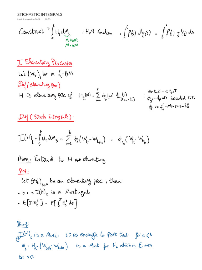 Stochastic Integrals | PDF