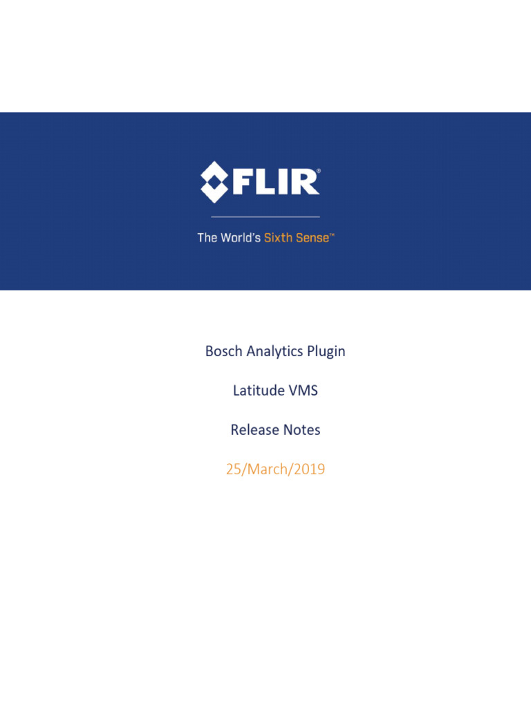 FLIR-Bosch Analytics Plugin Guide | PDF | Computing | Software