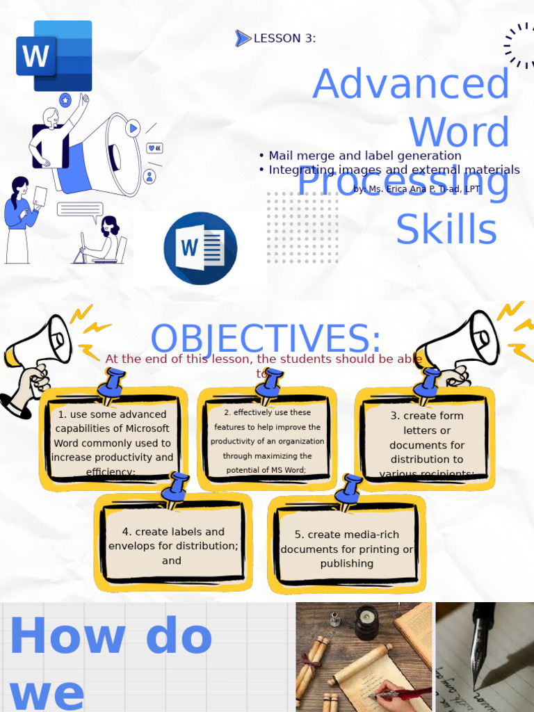 EMTECH 11 Lesson 3 - Advanced Word Processing Skills | PDF | Computing | Software