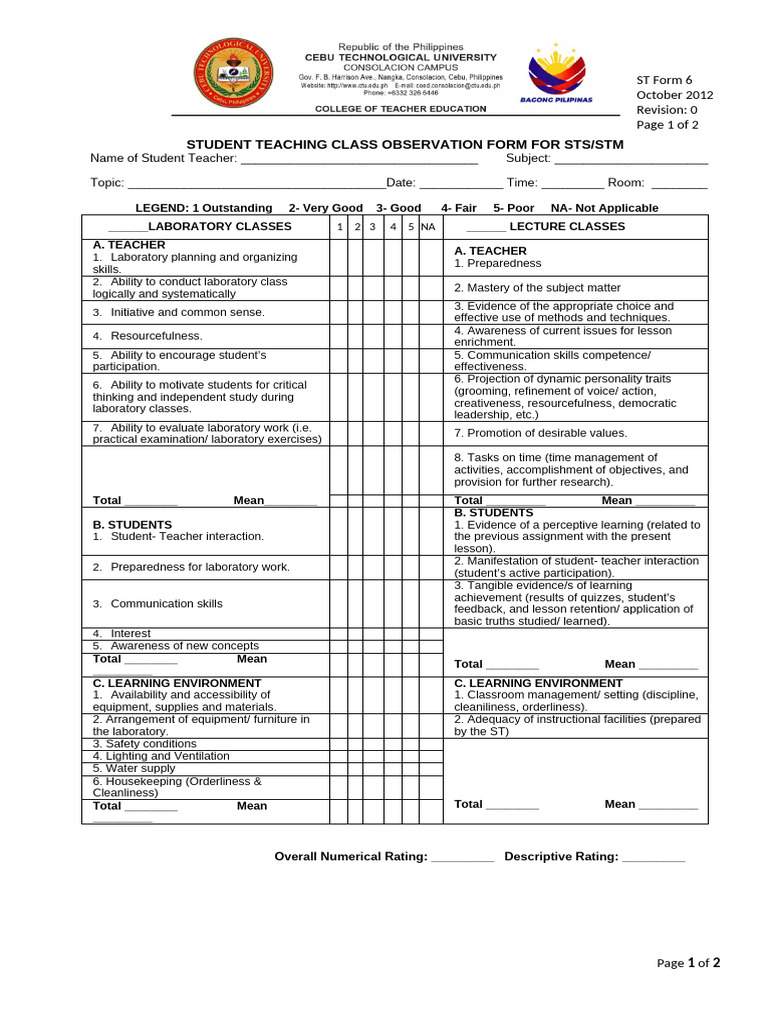 Demo-Eval-Form | PDF | Teachers | Learning