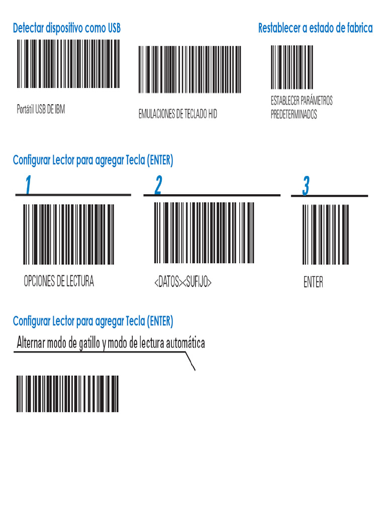 Configuracion de Lector de Barras | PDF
