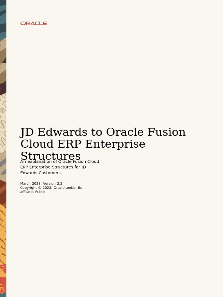 Whitepaper JD Edwards To Oracle Fusion Cloud ERP Enterprise Structures | PDF | Enterprise ...
